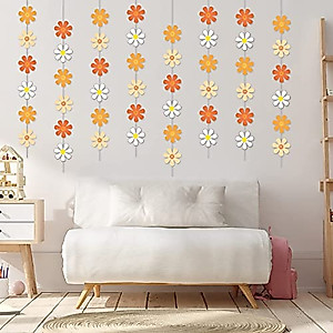 Daisy Groovy Boho Party Banners Daisy Garland Kit Daisy Hanging Swirl Daisy Party Supplies Decorations Daisy Paper Cutouts for One Two Birthday Baby Shower Party Home Classroom Favor Supplies Decor