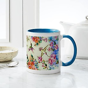 CafePress HUMMINGBIRD_STAINED_GLASS_14 6_Framed P Mug Ceramic Coffee Mug, Tea Cup 11 oz