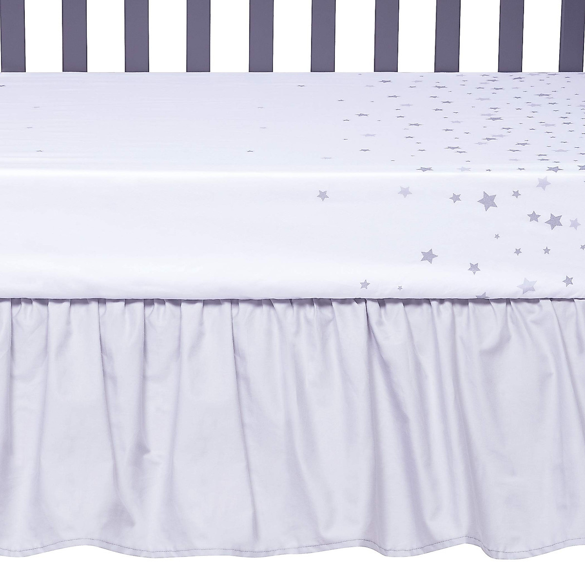 Trend Lab Sprinkle Stars 3 Piece Crib Bedding Set, Gender-Neutral Color Palette, Includes Quilt, Fitted Crib Sheet and Skirt