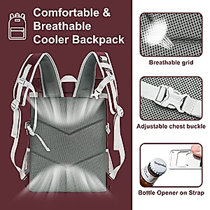 VKKZAAW Backpack Cooler 36 Cans Insulated Leak Proof, Soft Cooler Multifunctional Lightweight Lunch Backpack Insulated Waterproof for Women Men