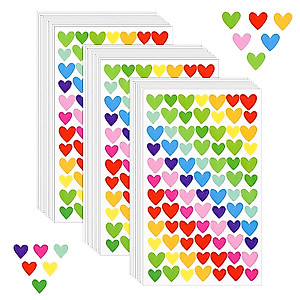 18 Sheets/1512 Pcs Colorful Small Heart Stickers Self Adhesive Mini Heart Stickers for Scrapbooking Embellishment Valentine's Day Love Decorative Sticker Gifts Packaging DIY Arts Crafts