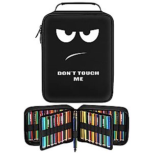 FINPAC Pencil Case Holder Slot, Large MultiLayer Watercolor Pen Bag w/Zipper Front Pocket, Big Organizer for 200 Colored Pencils/130 Gel Pens, Marco Pens/Markers to Artists, Painters, Planners