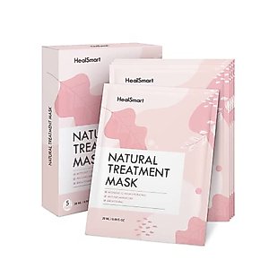 HealSmart 5 Pack Facial Mask Intensive 72 Hour Deep Hydrating & Instant Brightening Face Mask Sheet Improve Skin Clarity and Radiance, for All Skin Types, High Capacity, Made in Korea