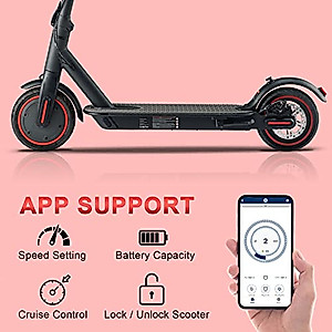 PEXMOR Electric Scooter Adults, Scooter Electric for Adults 21 Miles Range & 15.5 Mph,8.5" Solid Tire 350W Folding Electric Kick Scooter, Commuting E-Scooter Dual Brake& App Cruise Control