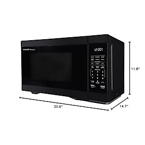 SHARP ZSMC1161HB Oven with Removable 12.4" Carousel Turntable, Cubic Feet, 1000 Watt Countertop Microwave, 1.1 CuFt, Black