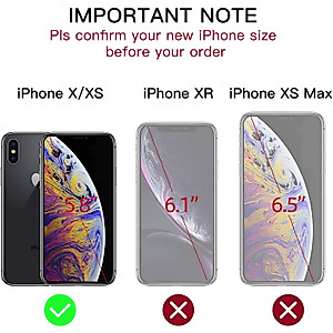 LeYi Compatible for iPhone X Case, iPhone Xs Case with [2Pack] Tempered Glass Screen Protector for Women Men, [Military-Grade] Phone Case with Ring Kickstand for Apple iPhone X/Xs/10, Red