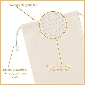 PALTERWEAR Drawstring Bags Bulk Wholesale - Pack of 100 - Size 6 x 8 (Natural Cotton - Double Drawstring)