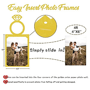 Engagement Party Decorations, Rose Gold Bachelorette Party Favors, Glitter “Bride to be， Miss to Mrs” With Photo Banner, Diamond Bride for Bridal Shower Wedding Hen Party Supplies Backdrop Decor