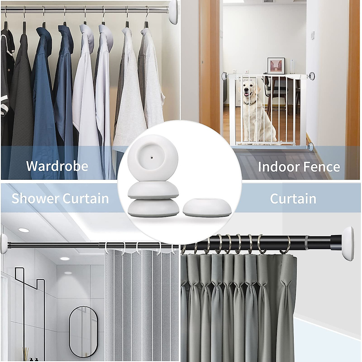 PATAPLUS 4 Pack Baby Gate Wall Protector, Safety Protect Walls & Doorways for Pet & Dog Gates, More Stable Pressure Mounted Extra Wide Baby Gate, Fit for Wall,Doorway, Baseboard, Stairs