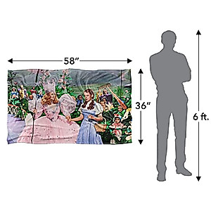The Wizard of Oz Stanley Desantis Vintage Dorothy and Glinda Silky Touch Super Soft Throw Blanket 36" x 58"