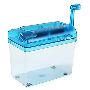 Portable Hand Shredder A6 Paper Shredder AJDOLL Manual Paper Shredder Mini Paper Cutting Machine with 1.5L Basket Office School Home Desktop Stationery for Paper Bills Receipts
