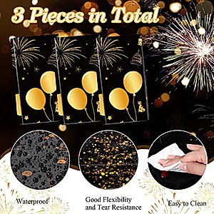 3 Pack 30th Happy Birthday Tablecloth Disposable Plastic 30th Birthday Table Cover Rectangular Black and Gold Table Cloths for Parties Decoration Supply for Men Women Birthday, 54 x 108 Inch(30th)