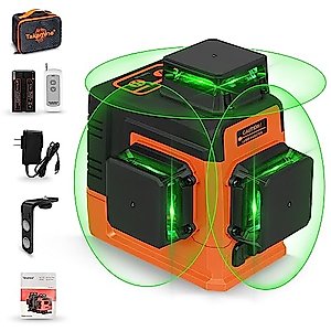 Takamine 12 Lines Laser Level Self Leveling 3x360° 3D Green Cross Line for Construction/Picture Hanging, Remote Controller, Rechargeable Li-ion battery, Magnetic Stand and portable bag