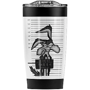 Logovision Looney Tunes Wile E. Coyote Busted Stainless Steel Tumbler 20 oz Coffee Travel Mug/Cup, Vacuum Insulated & Double Wall with Leakproof Sliding Lid | Great for Hot Drinks and Cold Beverages