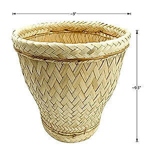 PANWA Combo Sticky Rice Cooking Set Aluminum Cook Pot Diameter 8 1/2" (22 cm) Thai Bamboo“Village Vintage” Steamer Basket 9 Inch Diameter with 24’’ Cheesecloth, and Kratip Container Lilac Toned