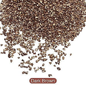 uxcell 20g Crushed Glass Chips, 1-3mm Irregular Metallic Glitter Glass for Craft DIY Jewelry Vase Filler Epoxy Resin Decoration Dark Brown