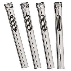 10 Pack Diamond Drill Bit Set, 6mm (1/4inch) Small Diamond Hole Saw Kit for Glass, Ceramics, Porcelain, Ceramic Tile, Marble