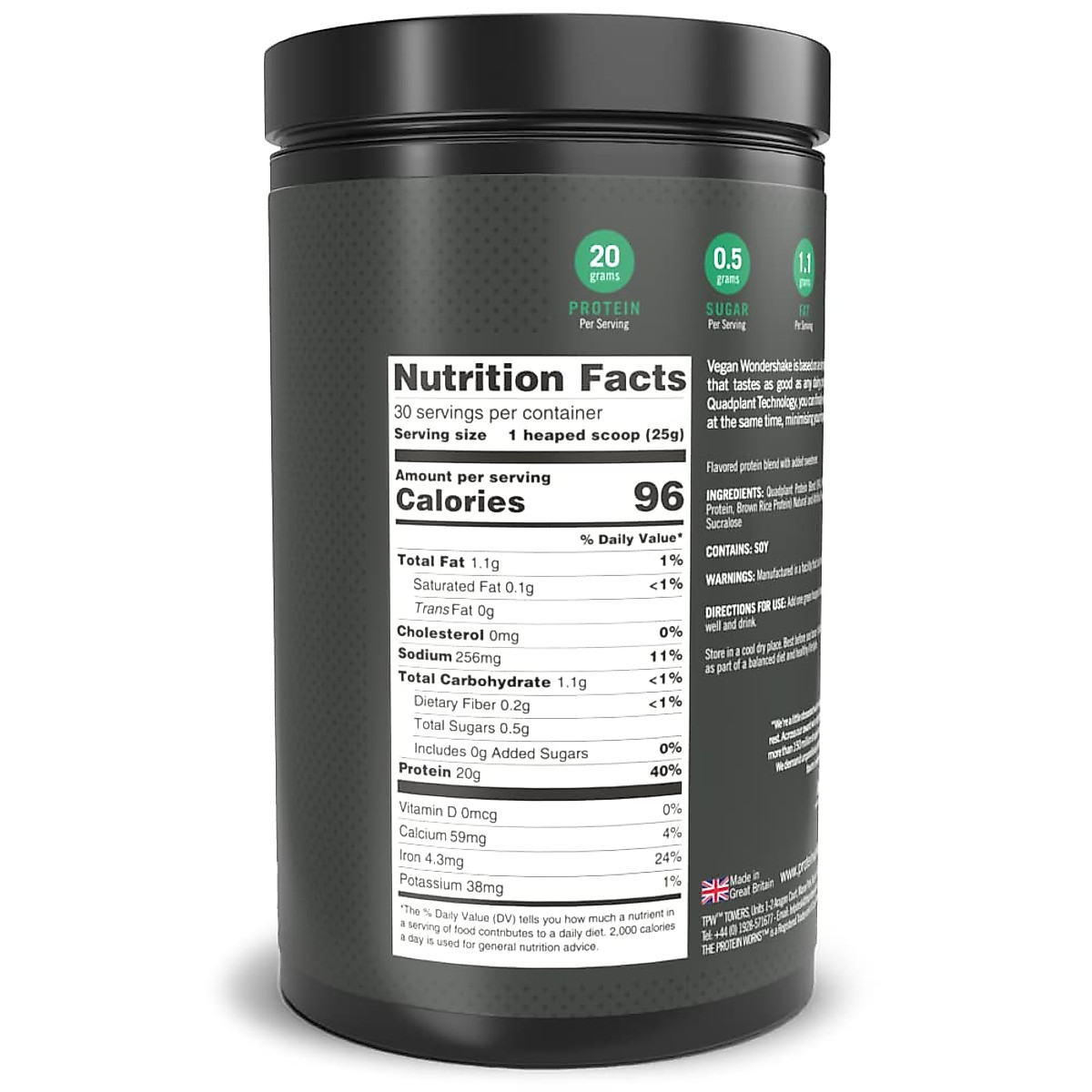 Protein Works - Vegan Wondershake | Vegan Protein Shake | Super Smooth, Amazing Taste | 30 Servings | Strawberries & Cream