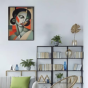 Solitar Full Circle Diamond Picasso Abstract Geometry Girl Diamond Painting Art kit Suitable for Adult Beginner Painting with Gemstone Beads, Crystal Home Wall Decor 12 x 12 in（30x30 cm）