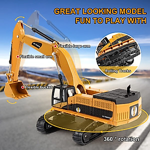HAPYAD 1/50 Diecast Metal Excavator Toy for Kids, Construction Truck Vehicle Car Toy for Boys and Girls