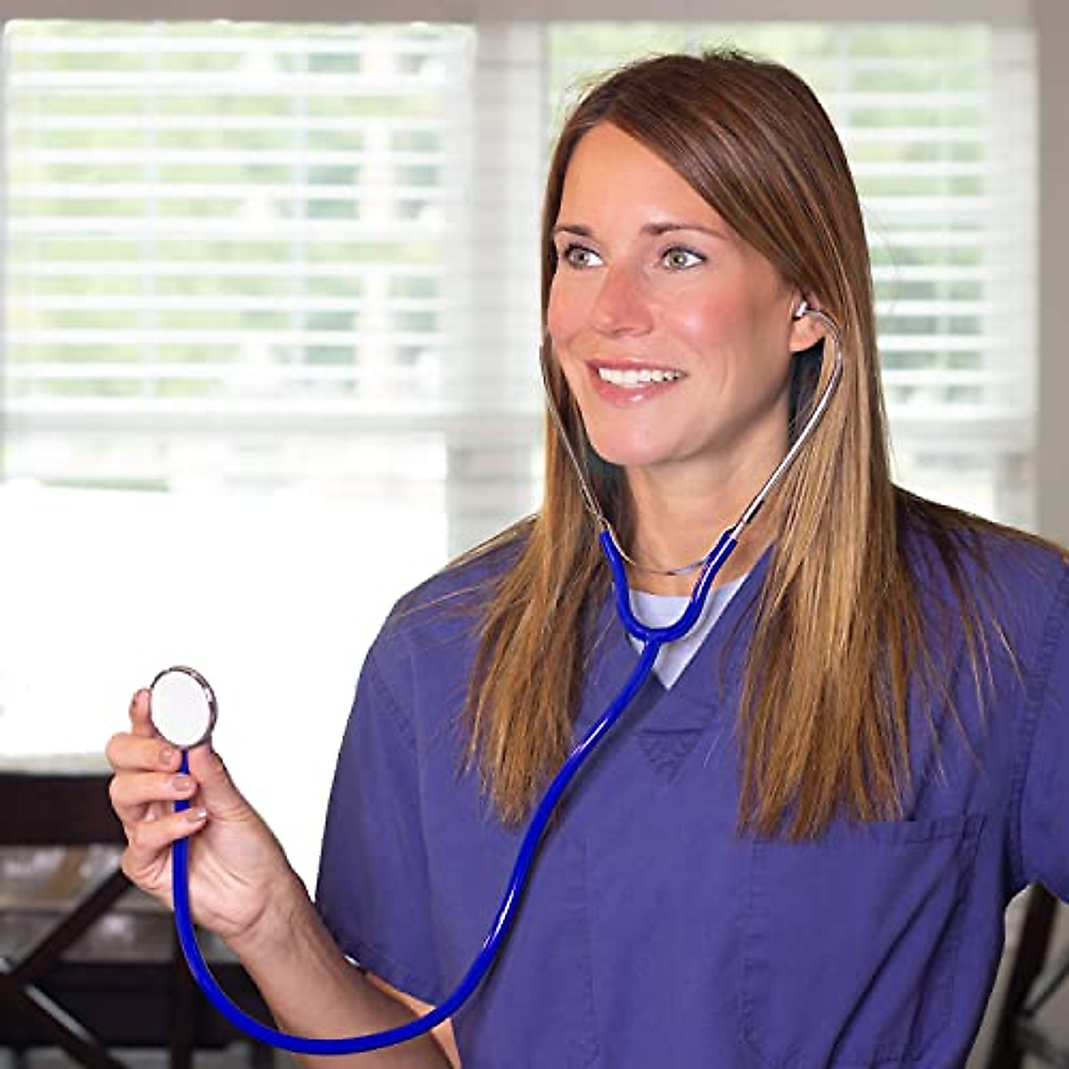 MABIS Spectrum Series Lightweight Nurse Stethoscope, Blue, 30 Inch