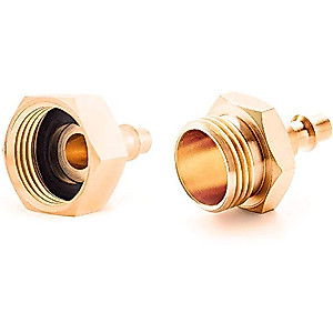Lead-Free Brass Winterize Sprinkler Systems Blowout Plug Quick Connect Air Compressor 1/4" Adapter | Fits Garden Hose 3/4" Threading Water Blowout Adapter Fitting to RV and Campe (2)