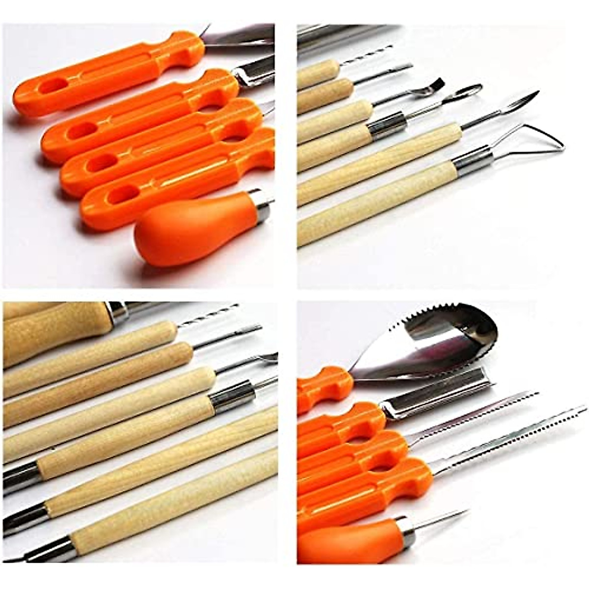 Halloween Pumpkin Carving Tools Kit, 13 Piece Professional Professional Pumpkin Cutting Supplies Tools Kit Stainless Steel Lengthening and Thickening for Halloween Decoration jack-o-lanterns
