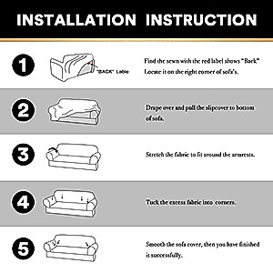 PrinceDeco Stretch Loveseat Sofa Cover Slipcover Couch Cover for 2 Cushion Sofa Washable Sofa Cover for Pets Friendly Furniture Protector Covers with Non Slip Bottom(Loveseat, Deep Teal)