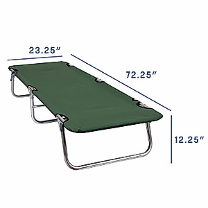 Stansport Weekender Folding Cot (G-72),Green, 71.25" L x 23" W x 12.25" H