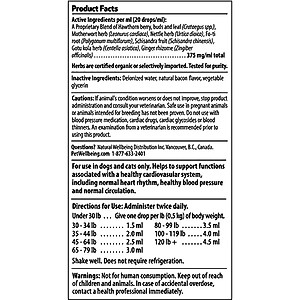 Pet Wellbeing Young at Heart for Dogs & Cats - Vet-Formulated - Supports Cardiovascular (Heart & Circulatory) Health - Natural Herbal Supplement 4 oz (118 ml)