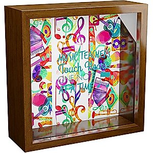 Music Teacher Gifts | Shadow Box Bank for Music Teacher | Musical Gift Idea for Teachers | Music Lovers Decorations for Home & Classroom | Piano Art for Music Teachers | Wall Decor Frames for Musician