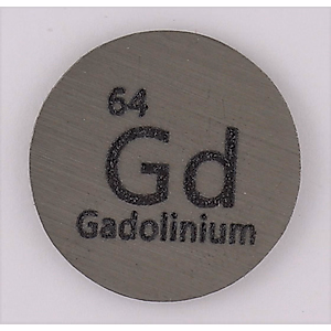 Gadolinium (Gd) 24.26mm Metal Disc 99.9% Pure for Collection or Experiments