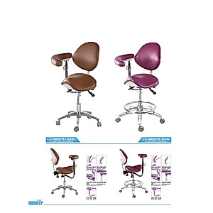 Aphrodite Standard Dental Saddle Medical Chair Doctor's Stool Micro Fiber Leather Seat Height Adjustable by Purple-Violet
