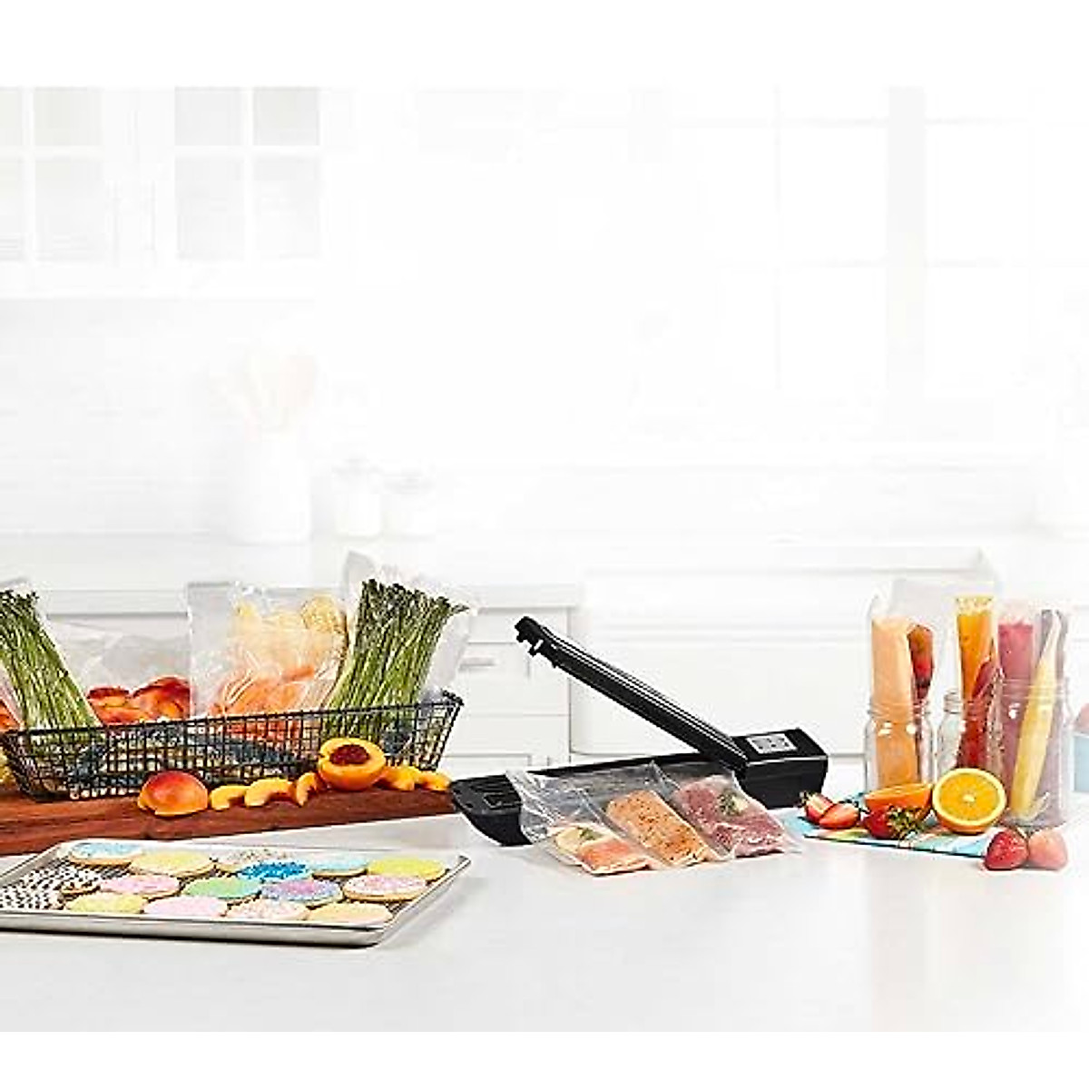 Duo NutriSealer Food Vacuum Sealer Machine with Vacuum Seal Bags & Rolls, Double Airtight Sealing with Built-in Cutter