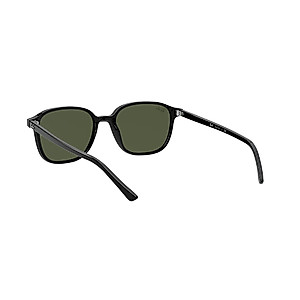 Ray-Ban RB2193 Leonard Square Sunglasses, Black/G-15 Green, 53 mm