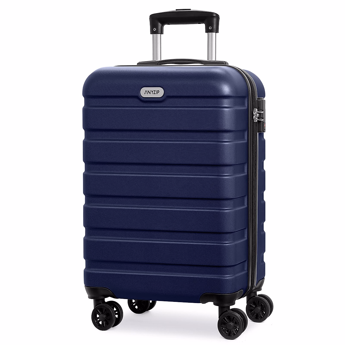 AnyZip Luggage PC ABS Hardside Lightweight Suitcase with 4 Universal Wheels TSA Lock Carry-On 20 Inch Dark Blue