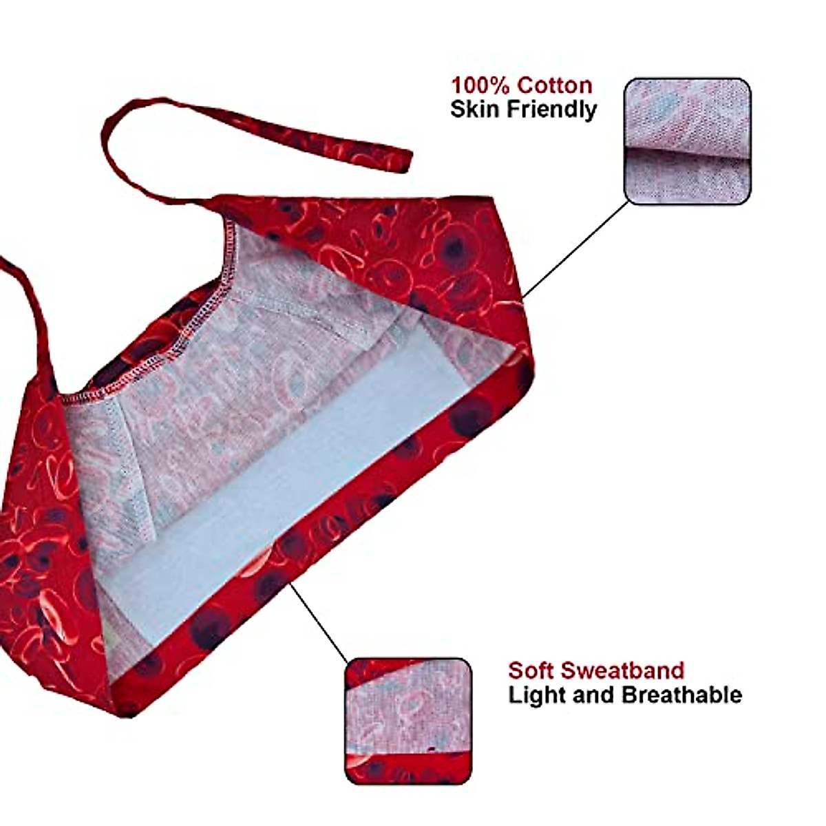 A Striking and Fashion-Forward Headwear with a Bold Skull Design and Red Platelet Accents