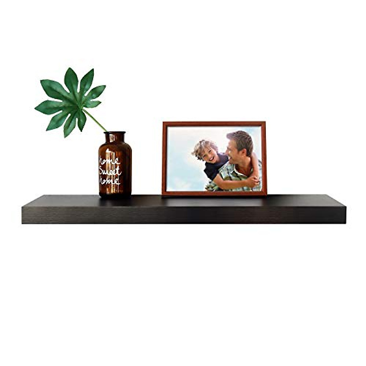 WELLAND 12" Deep Espresso Floating Shelf, Wall Shelf Display Floating Shelf, 35.43" L x 11.81" D x 2" T, Deeper Than Others, Espresso