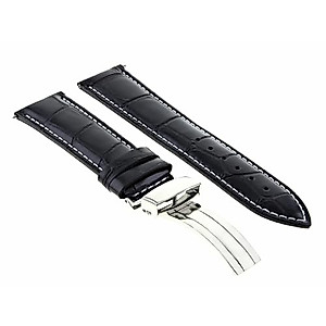 Ewatchparts 17-24MM LEATHER BAND STRAP DEPLOYMENT CLASP BUCKLE COMPATIBLE WITH IWC #1