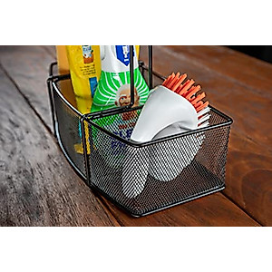Superior Trading Co. Steel Caddy For Organizing Paper Towels, Condiments, Tools for Grill, BBQ, Picnics, Household Cleaning, Garage, Cars Caddy, Black, Large