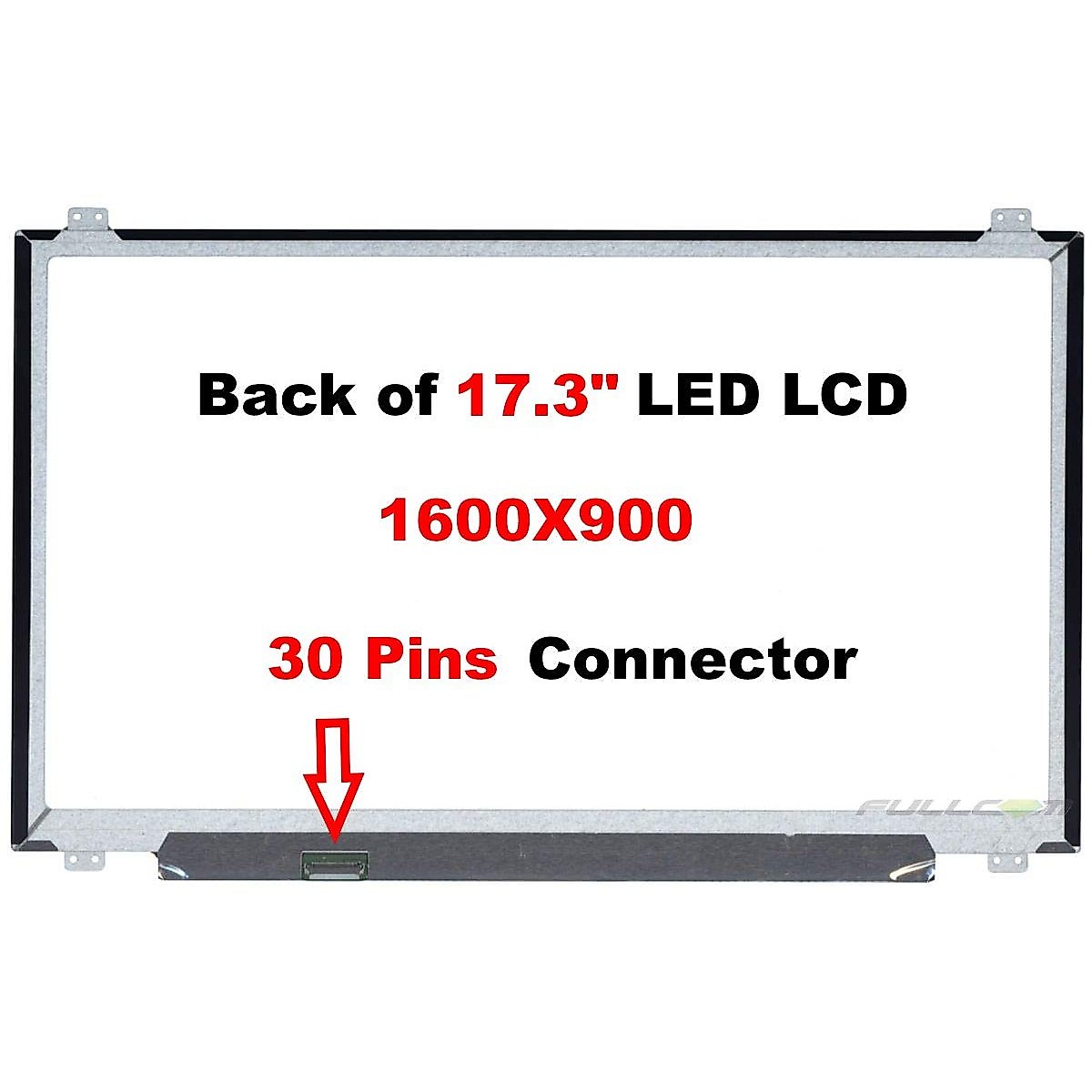 FULLCOM New LCD Replacement Screen HD+ 1600x900 (Non Touch) 17.3 Inch (with Brackets) 30 Pin for Lenovo IdeaPad 320-17IKB 80XM for Laptop/Display/Screen/LCD Application