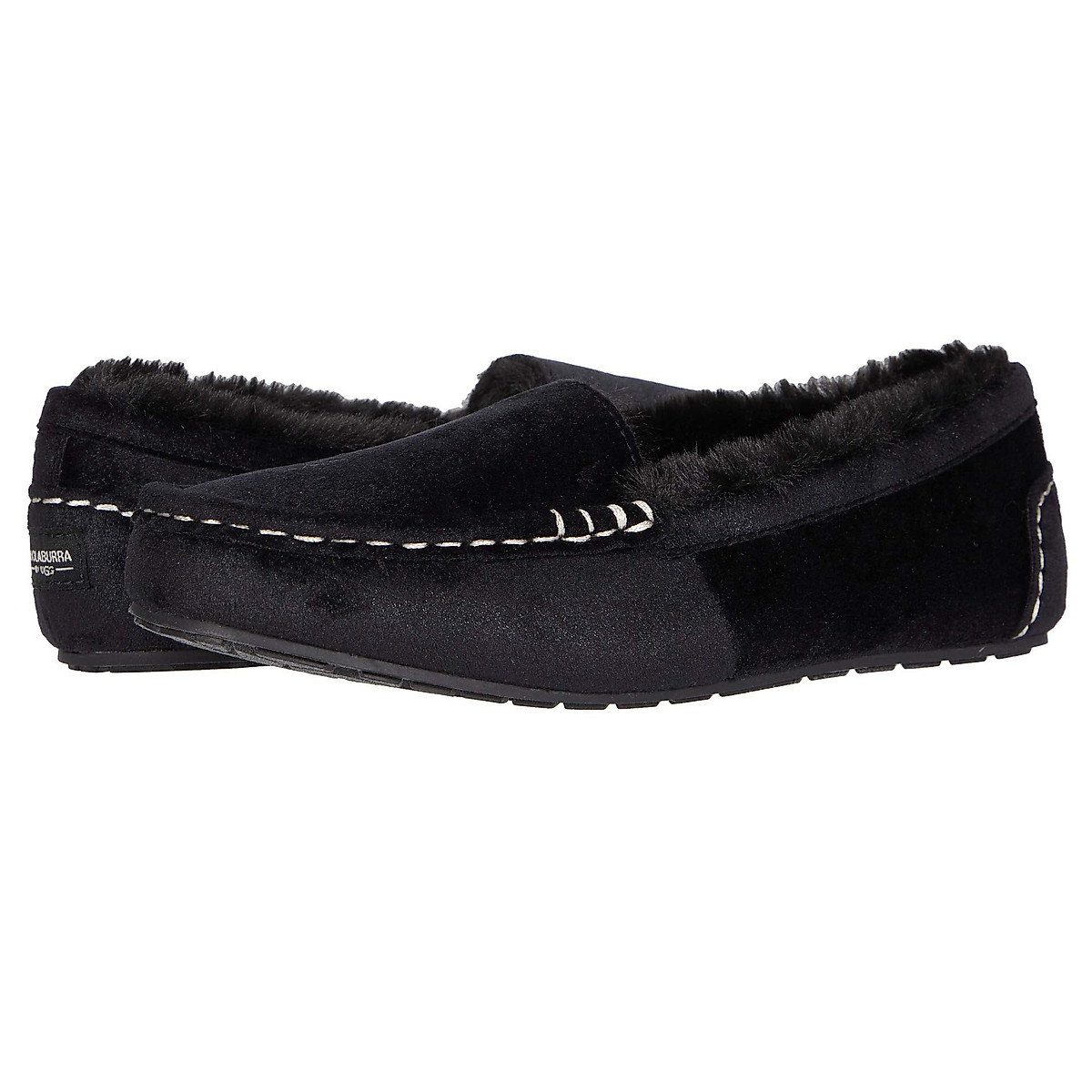 Koolaburra by UGG Unisex-Child K Riley Shimmer Slipper, Black, 1 Little Kid