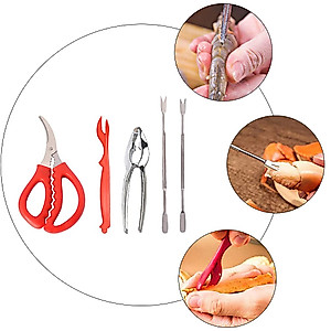 Hemoton 1 Set 8pcs Crab Eating Tool Lobster shellers Crab Leg Forks Lobster Picks Crab Tool Lobster Shell Opener Shrimp Lobster Utensils Seafood Utensils shelled Stainless Steel Appliance