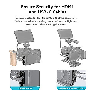 SmallRig HDMI and USB-C Cable Clamp for Canon R5 / R6 / R5 C Cage 2982/3464 and R6 Mark II Camera Cage 4159-2981