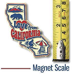Love from California Vintage State Magnet by Classic Magnets, Collectible Souvenirs Made in The USA, 2.6" x 3"
