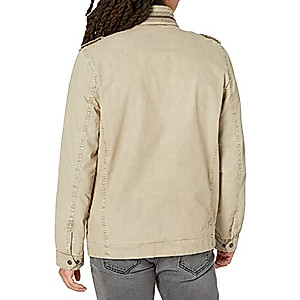 Levi's Men's Washed Cotton Military Jacket, Stone Unfilled, X-Large