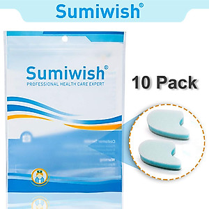 Sumiwish Foam Toe Separators, 10 Pack Breathable Toe Spacers, Reduce Friction and Relieve Corns Pain, Overlapping Toes Corrector - (Blue)