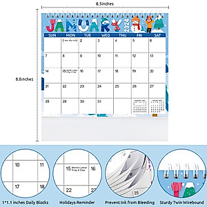 Zuozee Desk Calendar 2023-2024 and Acrylic Magnetic Dry Erase Board Bundle Sales