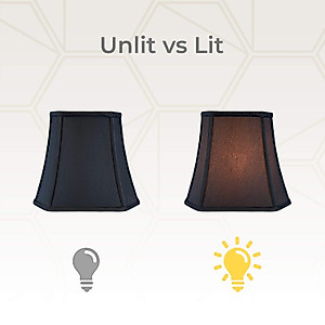 Royal Designs Square Cut Corner Bell Lamp Shade, Black, 7.5" x 12" x 10.25"