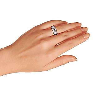 Bling Jewelry BFF Friendship Romantic Open Heart Huggies & Kisses XO Eternity Band Promise Ring For Women Teen Girlfriend .925 Sterling Silver